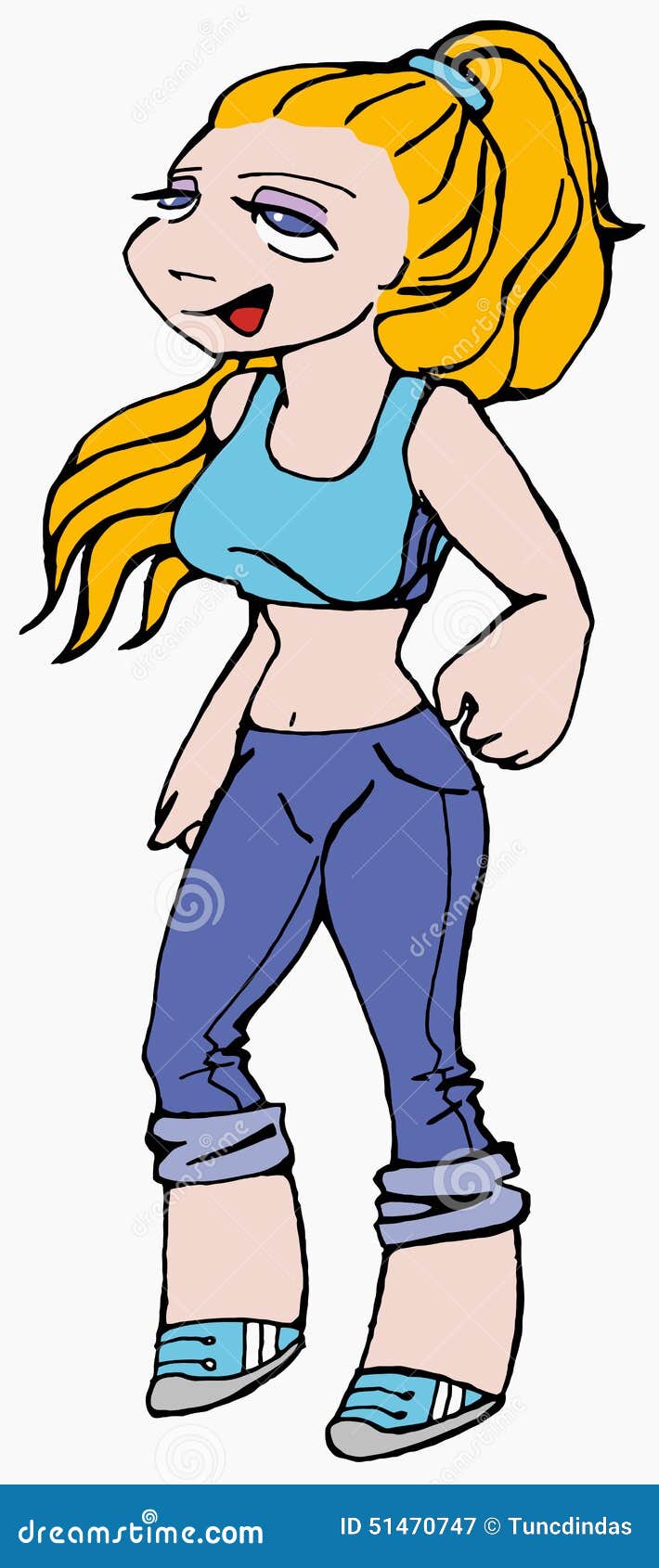 Funky hip girl stock vector. Illustration of sport, yellow - 51470747