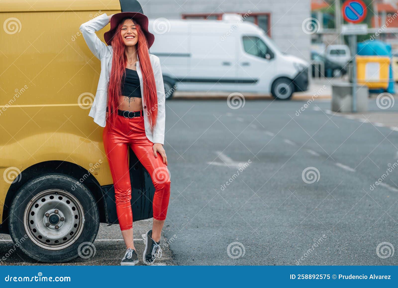 Hipster Girl with the Van, Traveler Stock Image - Image of enjoying ...