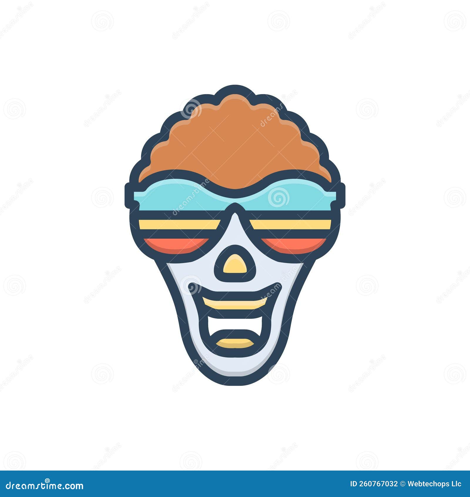 Color Illustration Icon for Funky, Mohawk and Hipster Stock ...