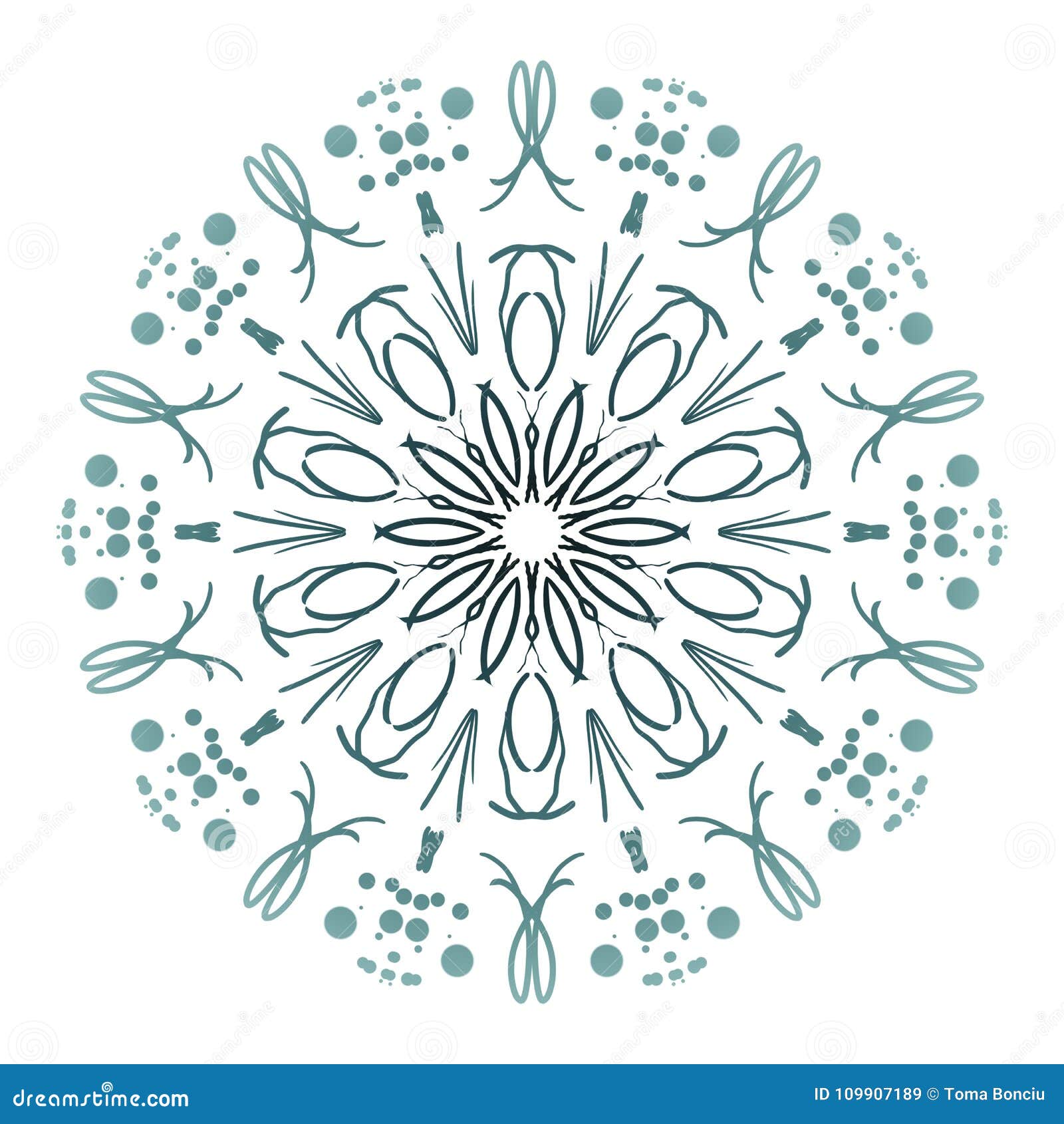 Abstract Mandala. Digital Design with Funky Lines Stock Illustration ...