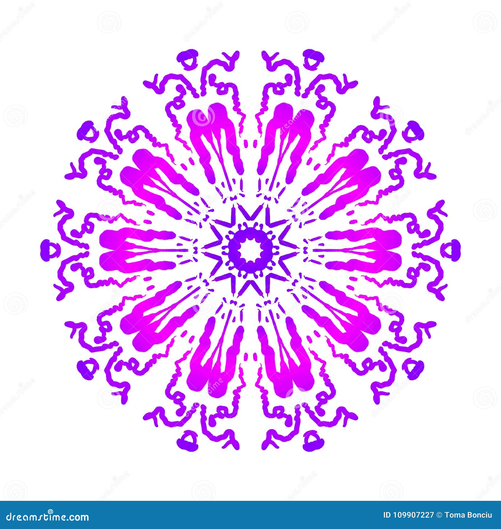 Abstract Mandala. Digital Design with Funky Lines Stock Illustration ...