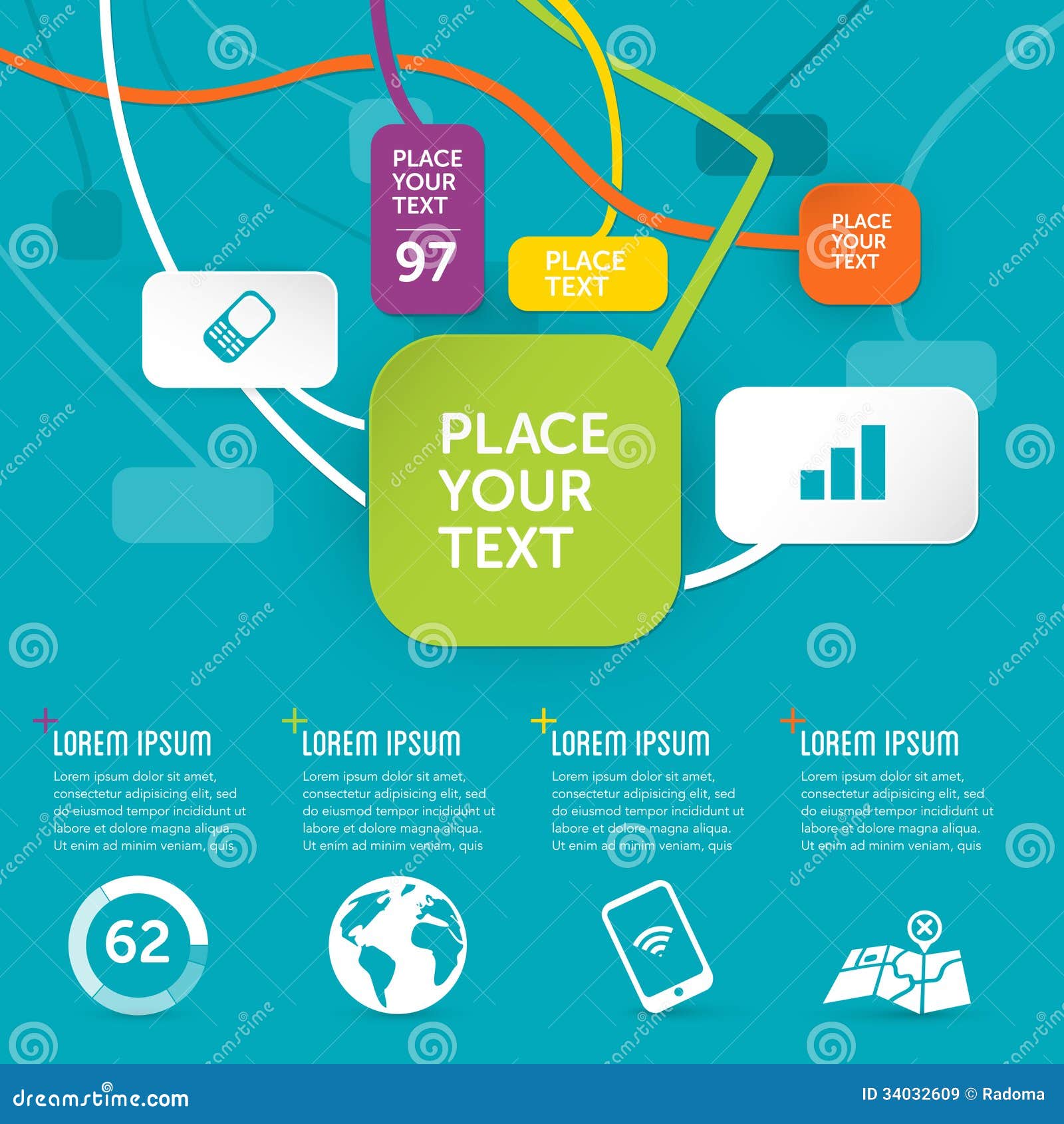 Funky infographic design stock illustration. Illustration of modern ...