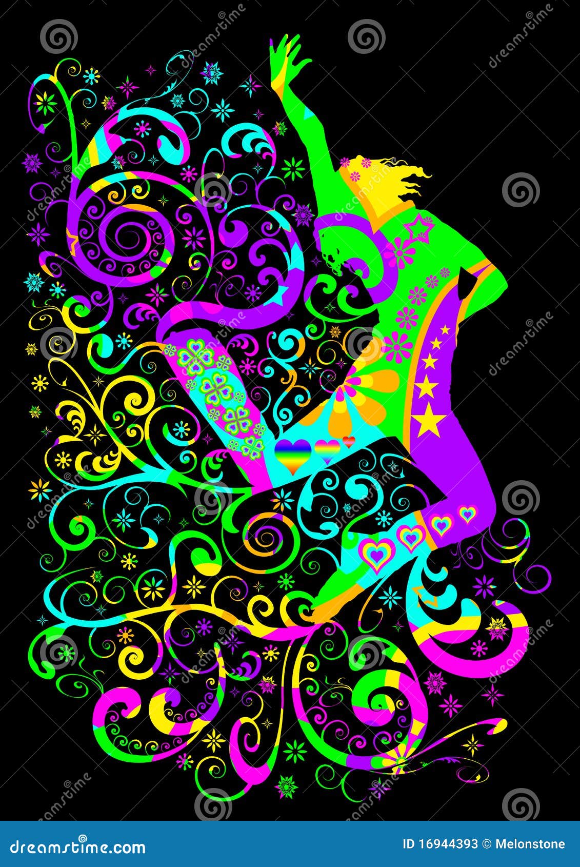 Funky jumping dancer stock illustration. Illustration of entertainment ...