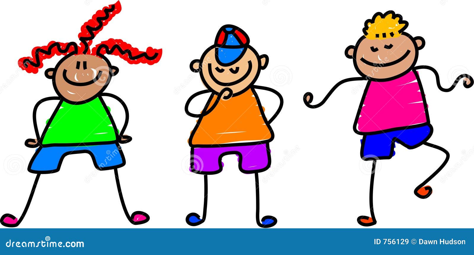 Funky kids stock illustration. Illustration of ethnic, smiling - 756129