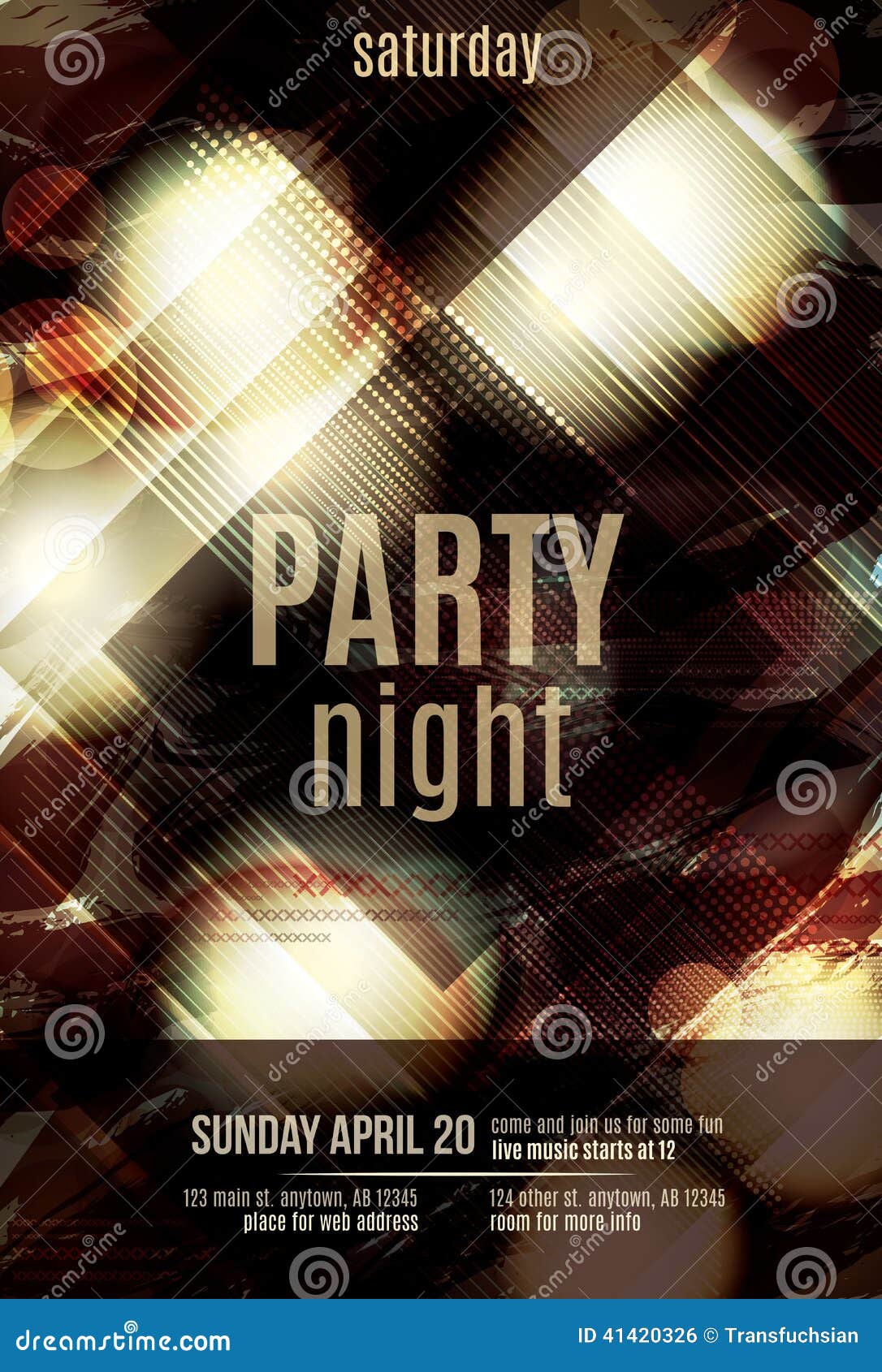 Funky Light Effect Abstract Flyer Template Stock Vector - Illustration ...