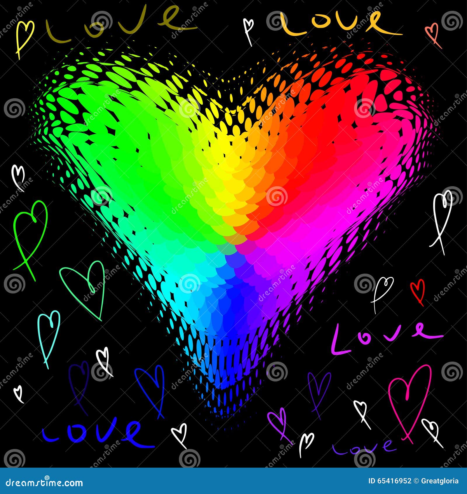 Funky love heart stock vector. Illustration of outline - 65416952