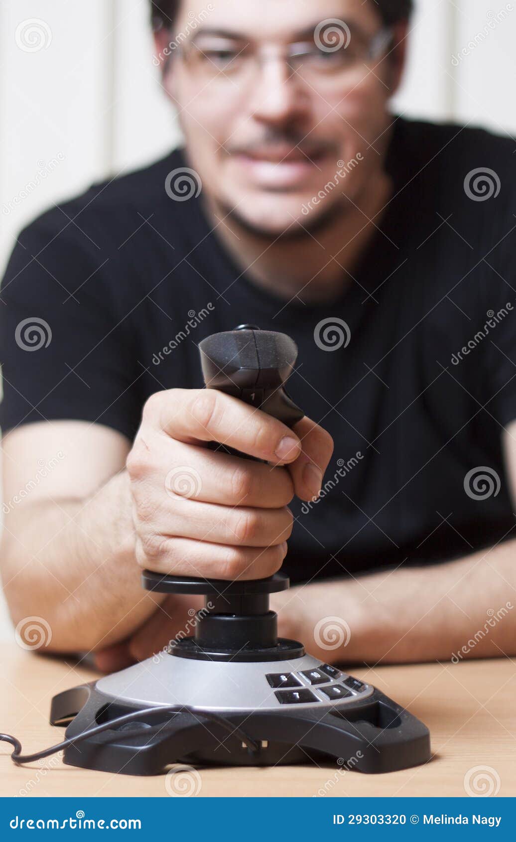 Funky man with a joystick stock photo. Image of excitement - 29303320