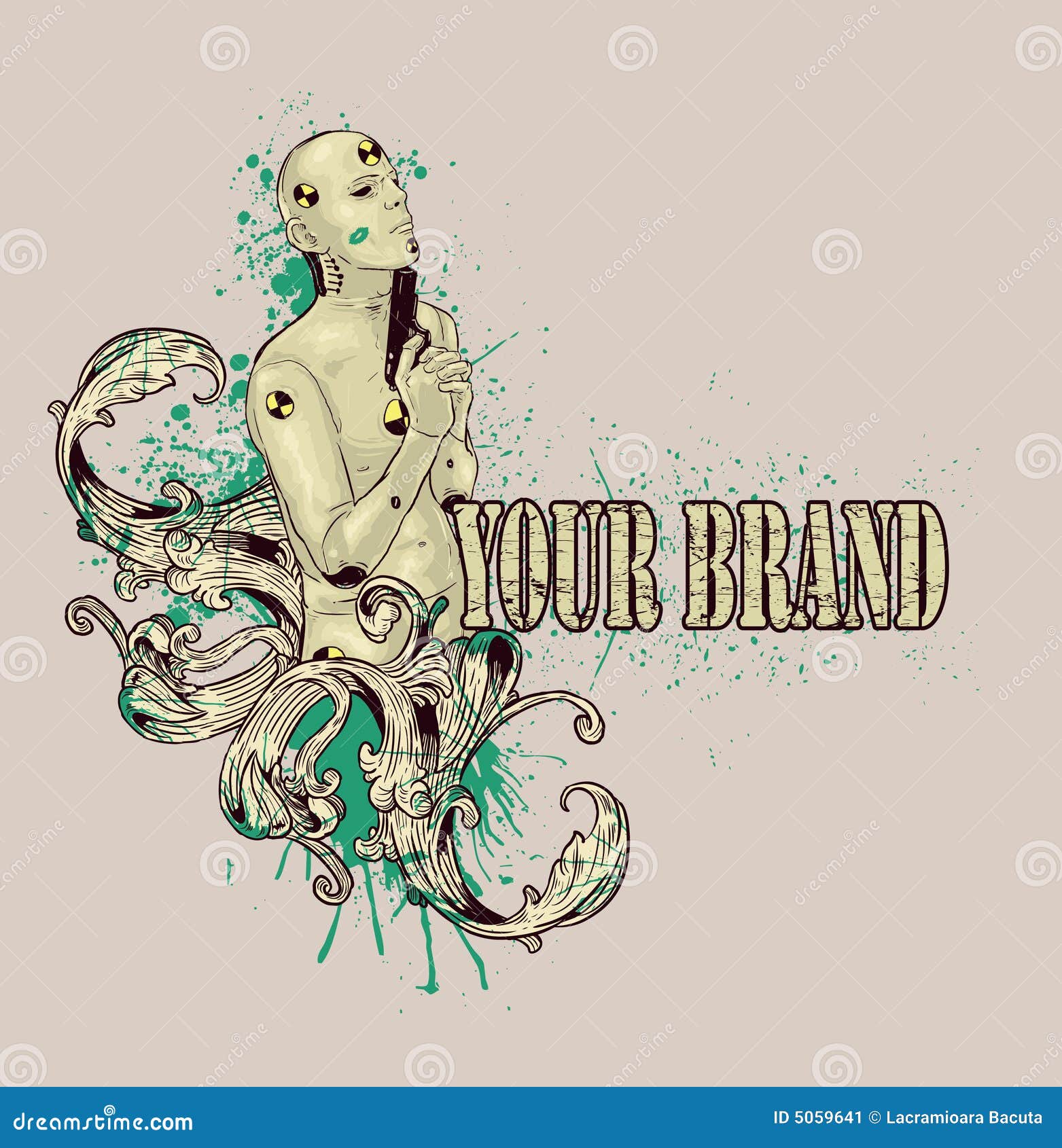 Funky manikin illustration stock vector. Illustration of graphic - 5059641