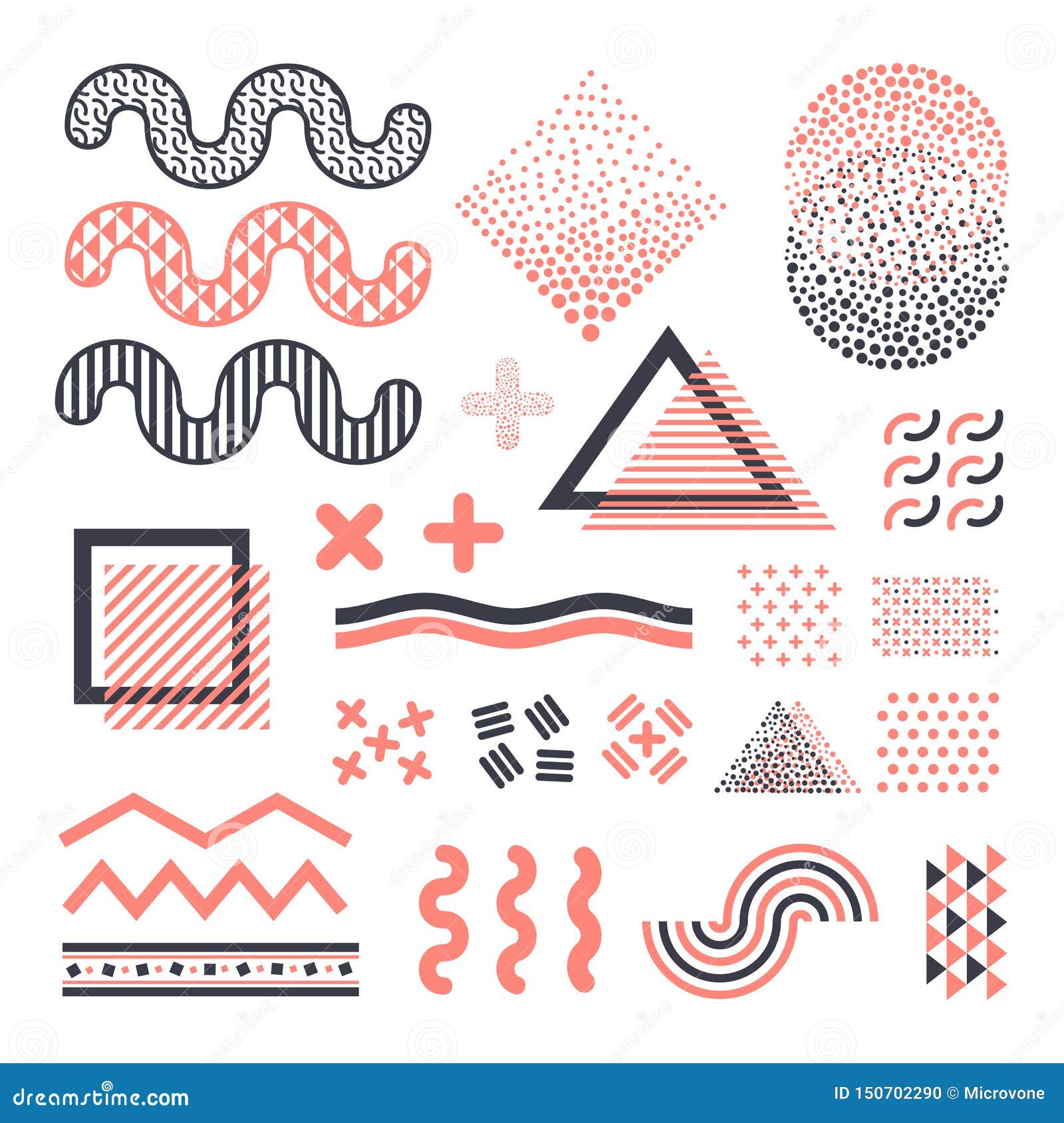 Funky 90s Memphis Background. Abstract Hipster Shapes And Funky ...