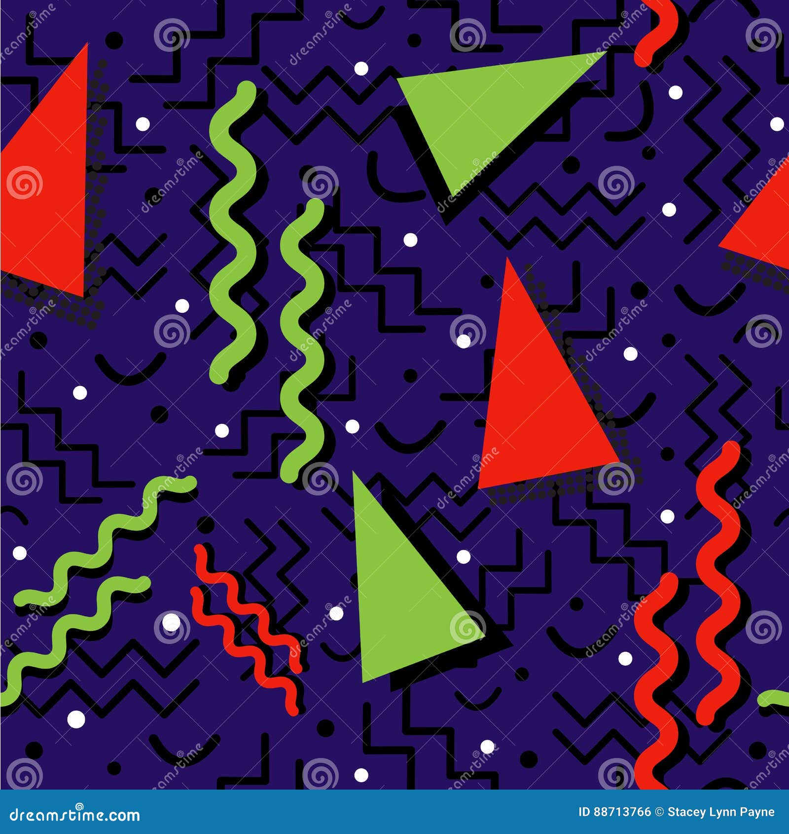 Funky 90s Memphis Background. Abstract Hipster Shapes And Funky ...