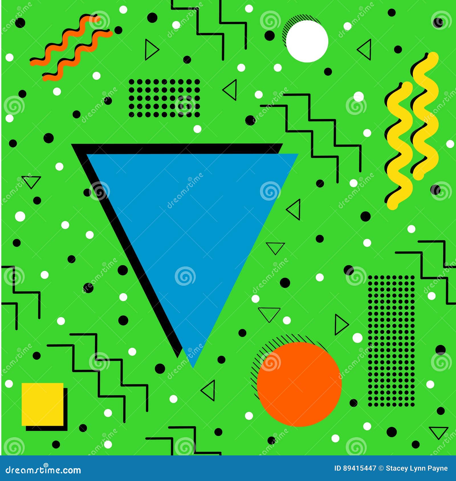 Funky 90s Memphis Background. Abstract Hipster Shapes And Funky ...