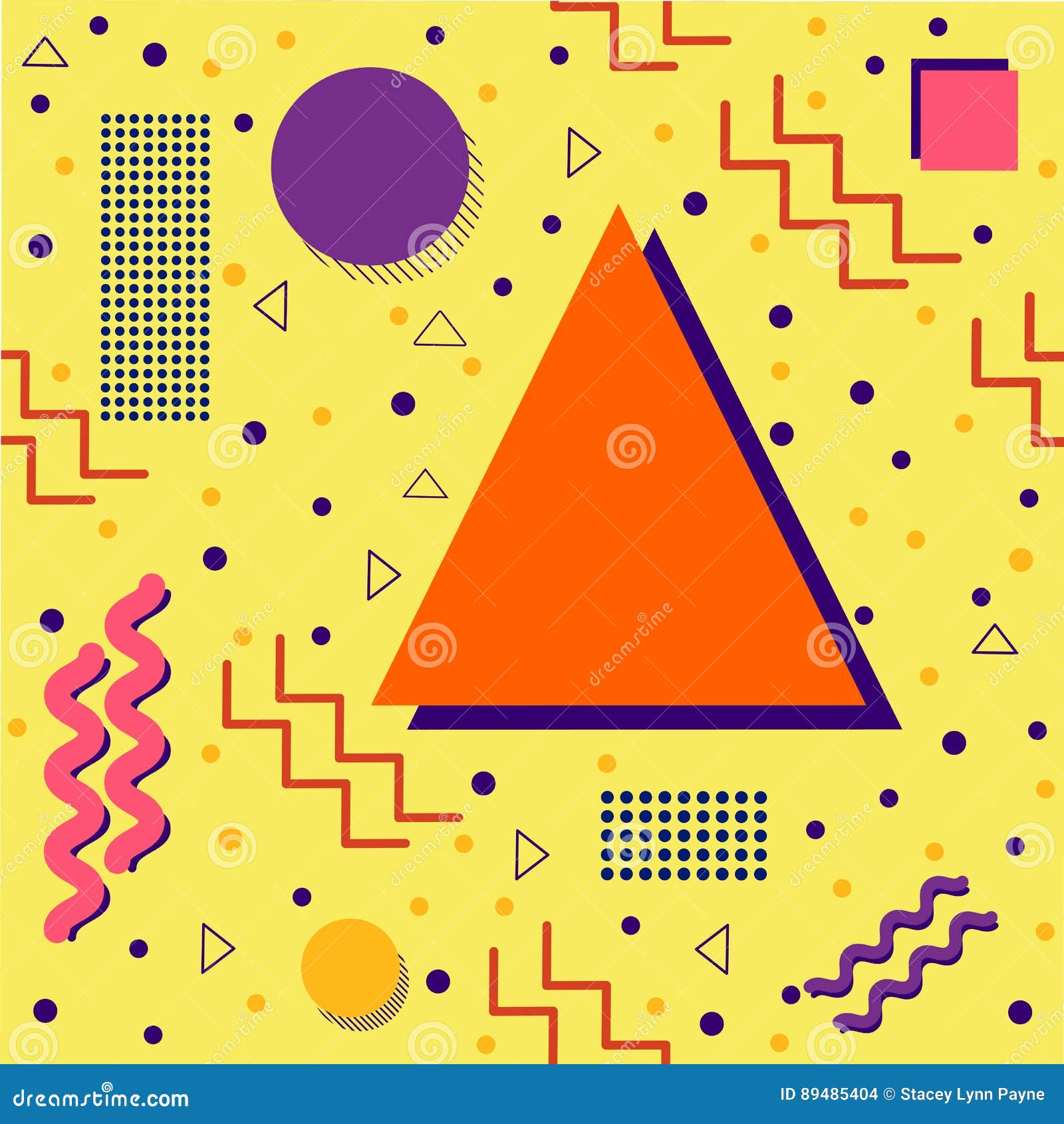 Funky Memphis Pattern on Yellow Stock Vector - Illustration of memphis ...