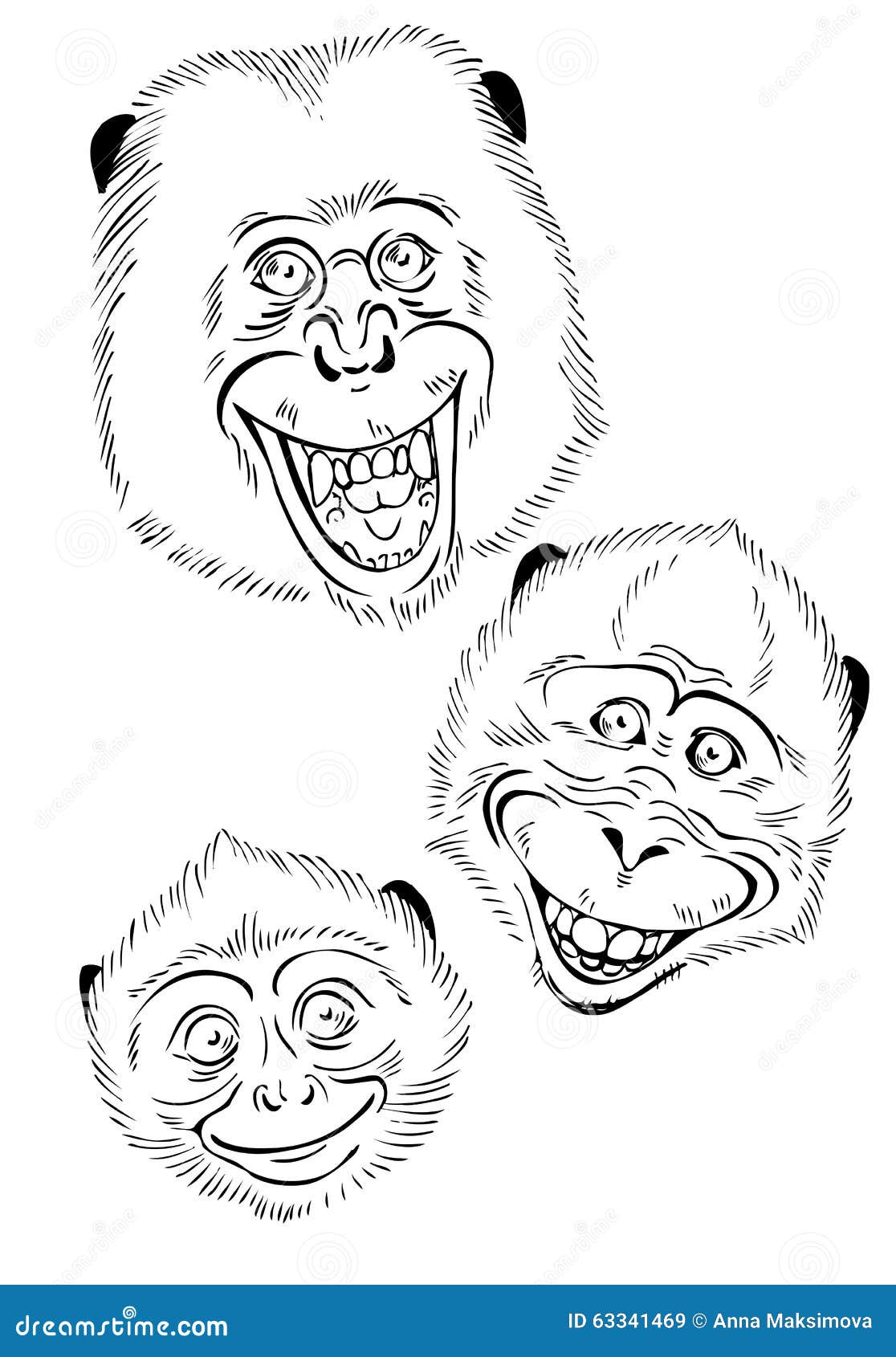 Funky Monkey stock vector. Illustration of cute, cartoon - 63341469