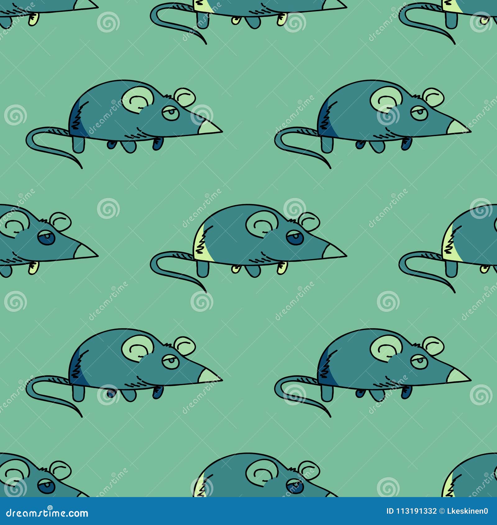 Funky Mouse Seamless Pattern Stock Vector - Illustration of home ...