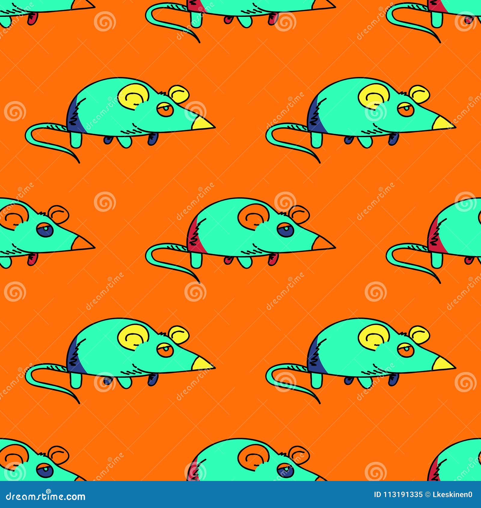 Funky Mouse Seamless Pattern Stock Vector - Illustration of child ...
