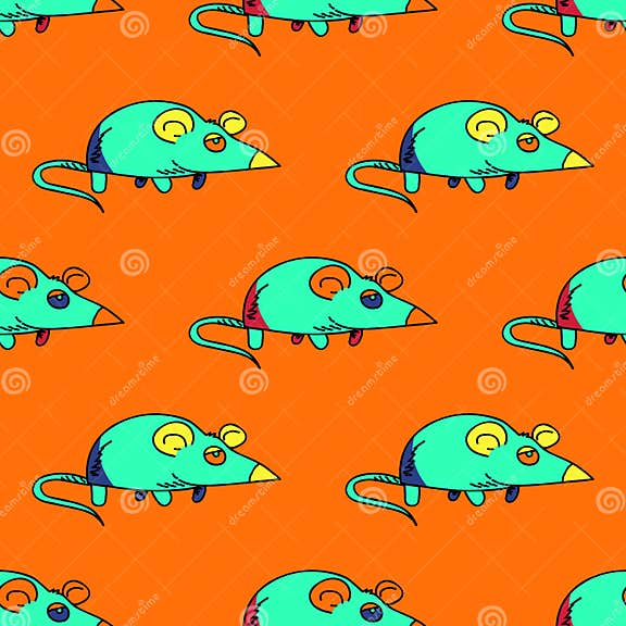 Funky Mouse Seamless Pattern Stock Vector - Illustration of child ...