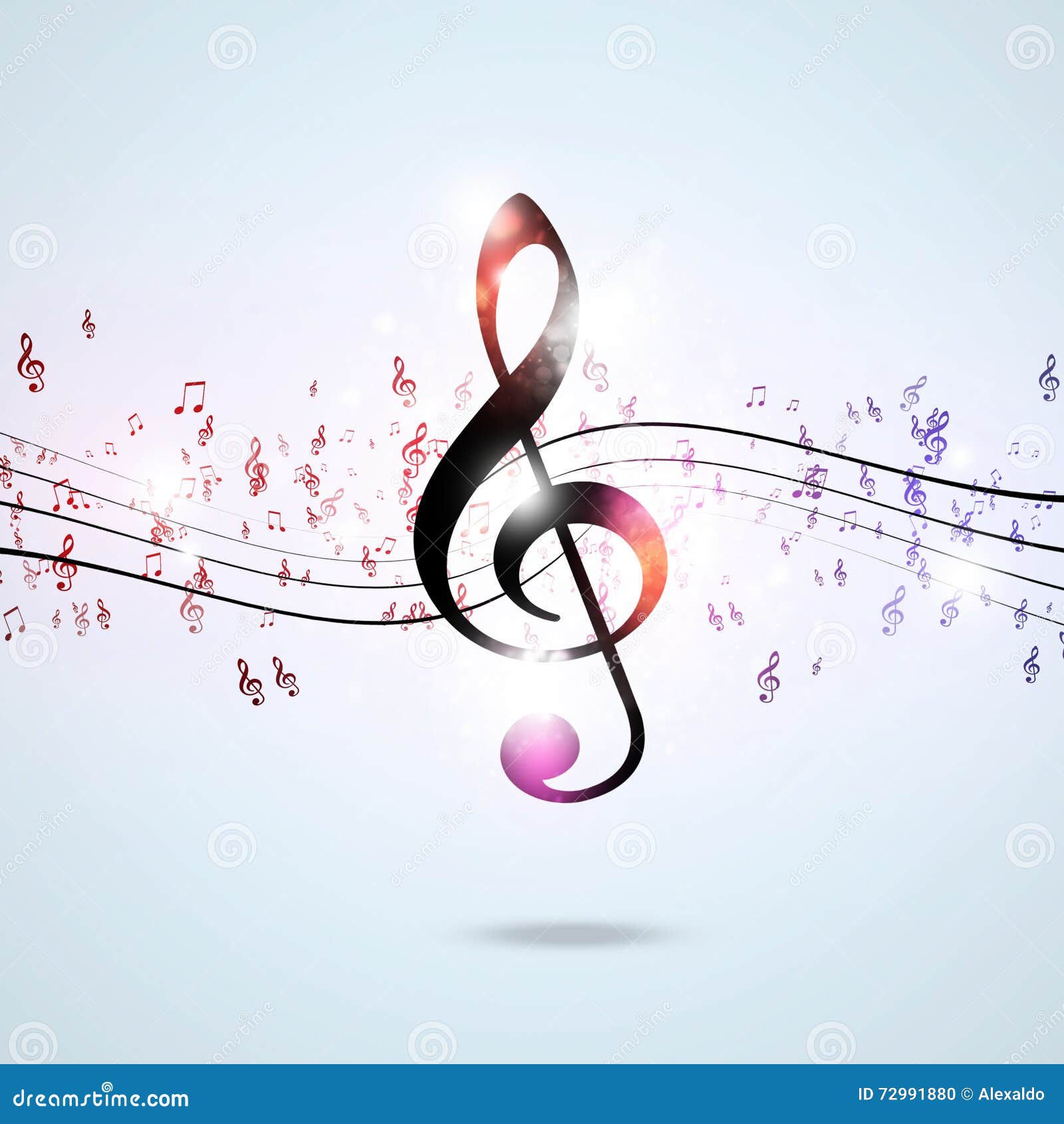 Funky Multicolor Music Notes Stock Illustration - Illustration of funky ...