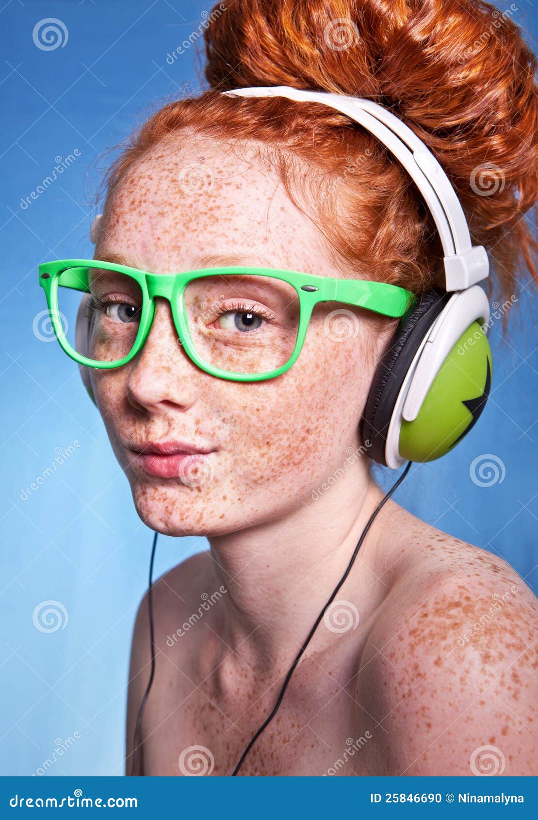 Funky music portrait stock photo. Image of freckled, face - 25846690