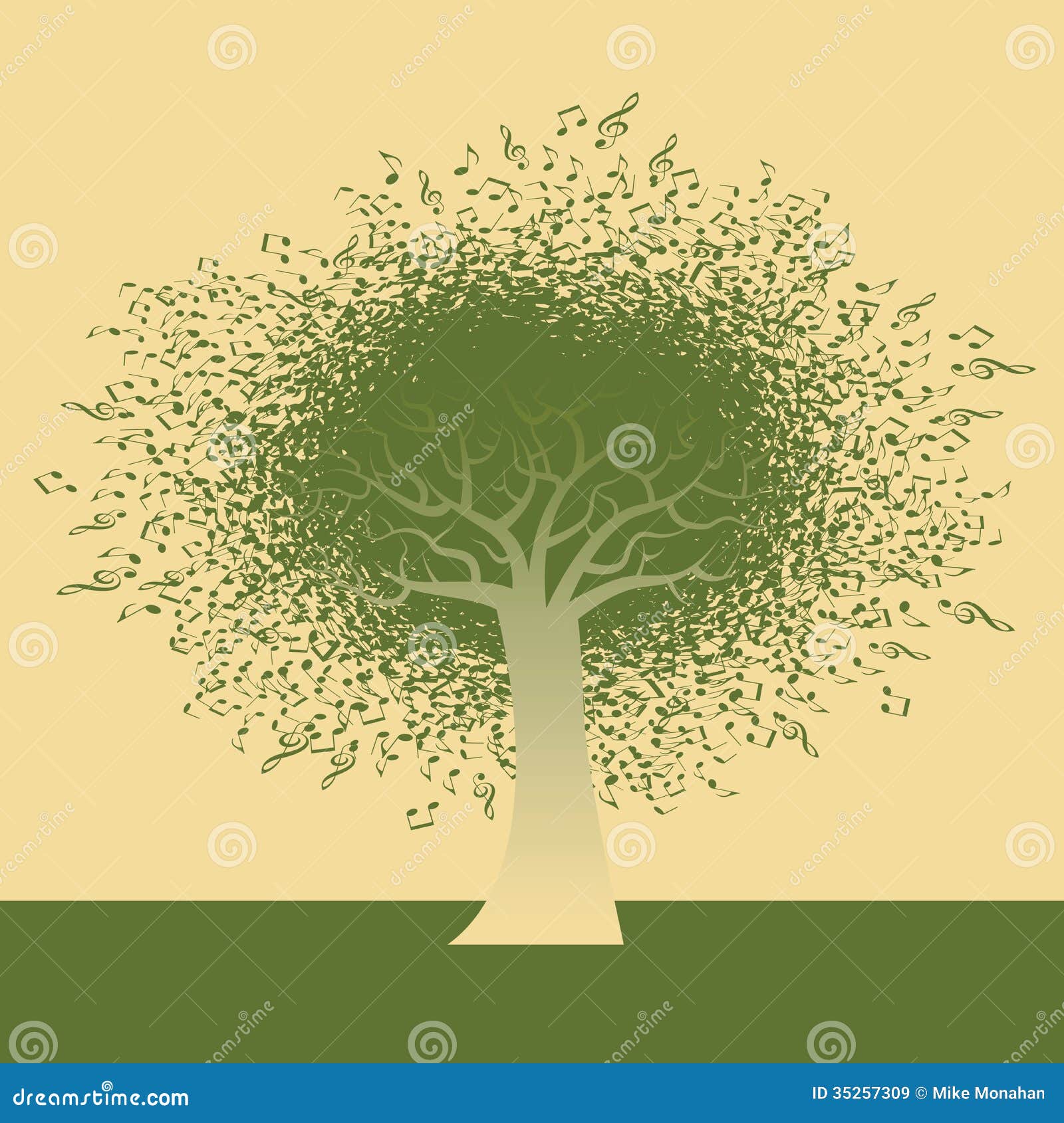 Funky Note Tree stock vector. Illustration of branch - 35257309