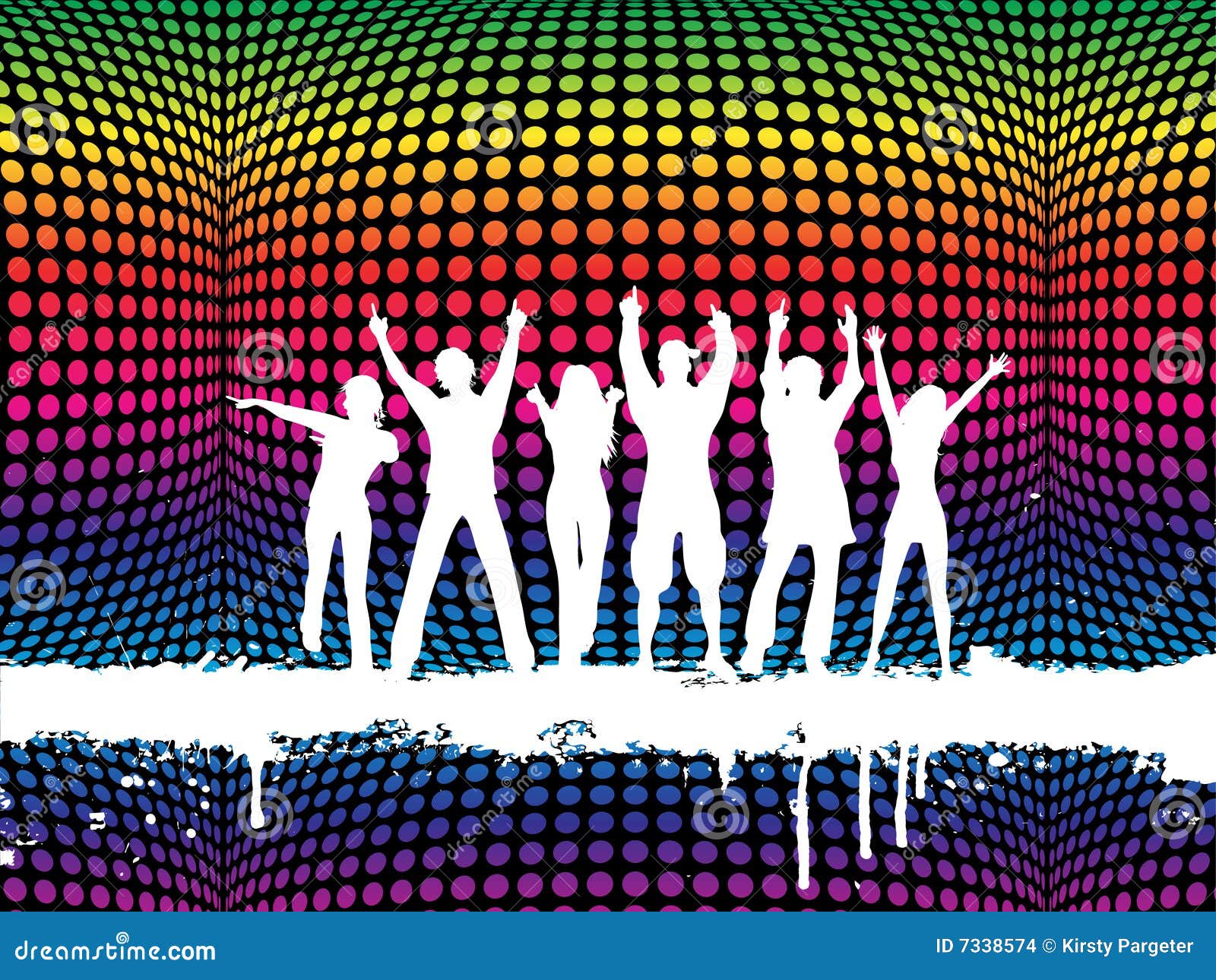 Funky party stock vector. Illustration of female, grunge - 7338574