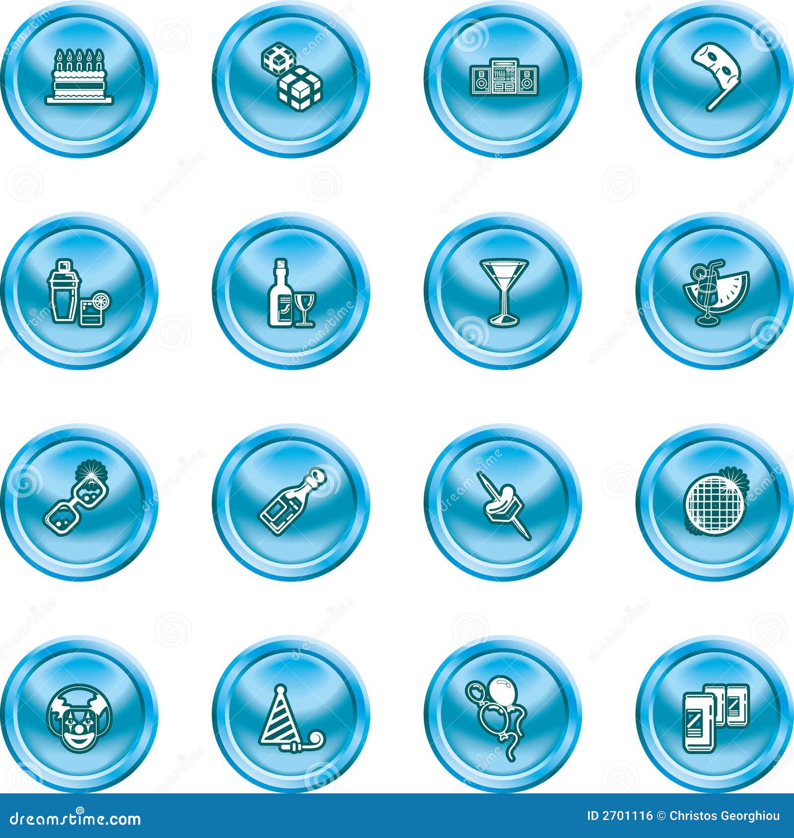 Funky party icon set stock vector. Illustration of cake - 2701116