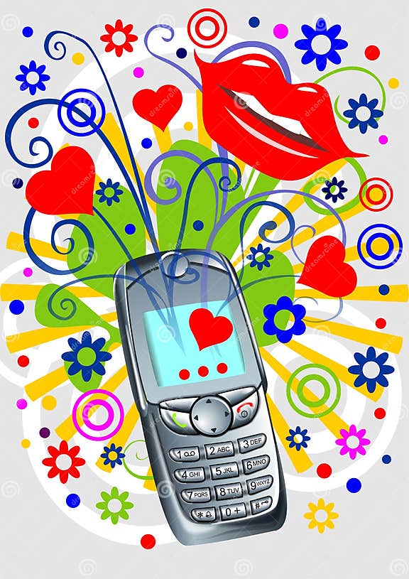 Funky phone stock illustration. Illustration of display - 8154768
