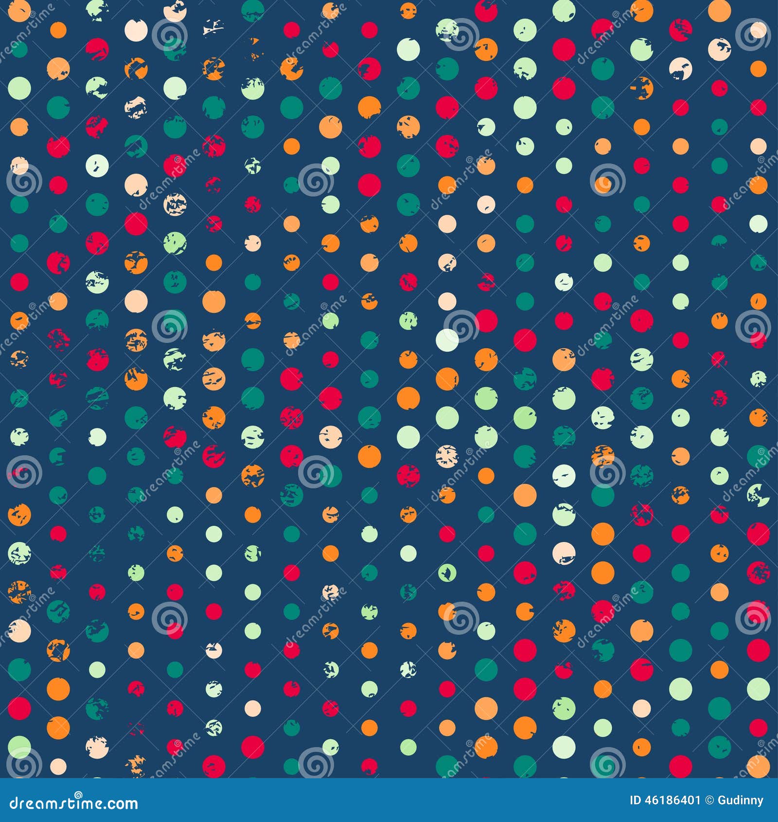 Funky Points Seamless Pattern with Grunge Effect Stock Vector ...