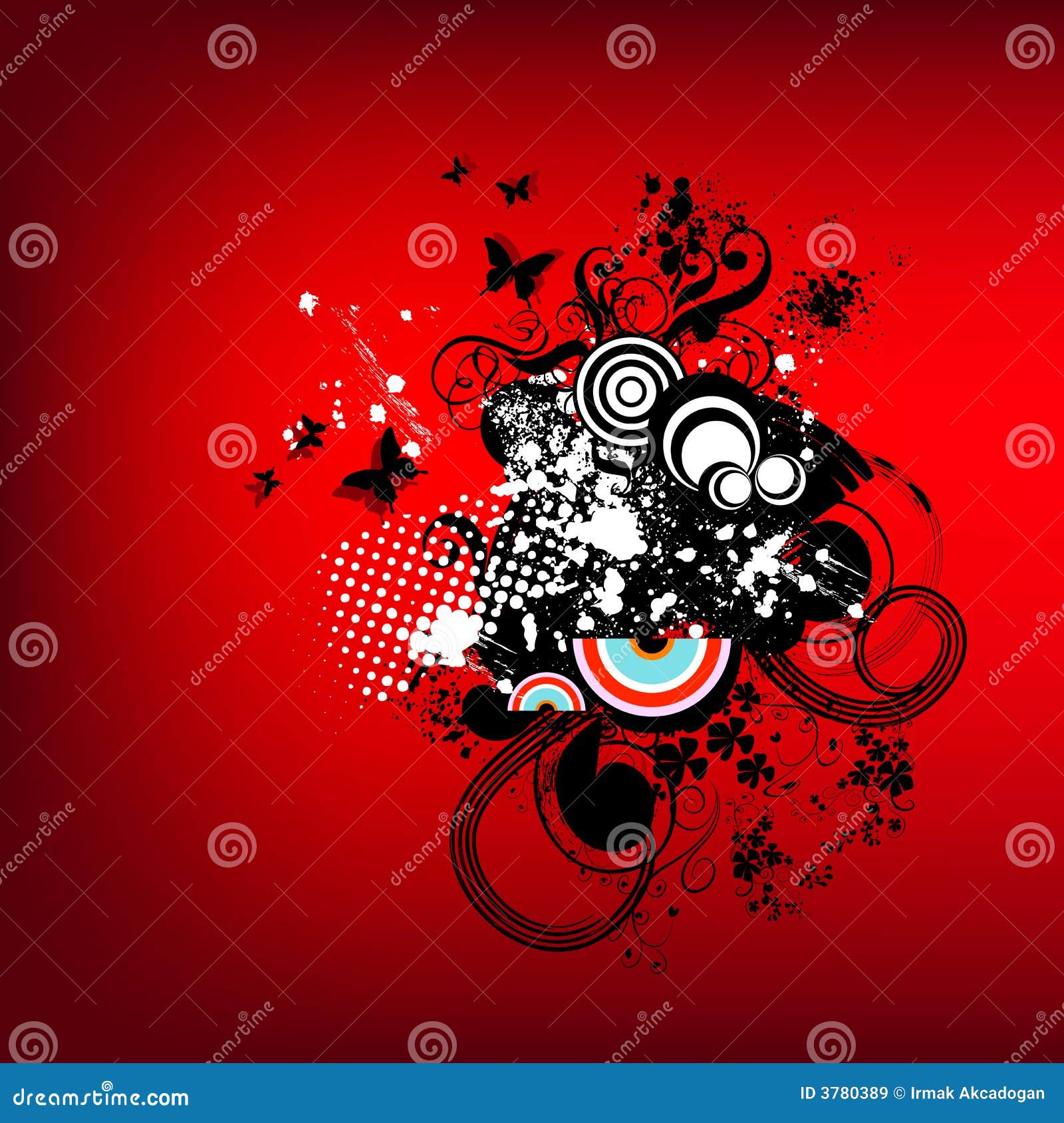 Funky red retro graphic stock vector. Illustration of colorful - 3780389
