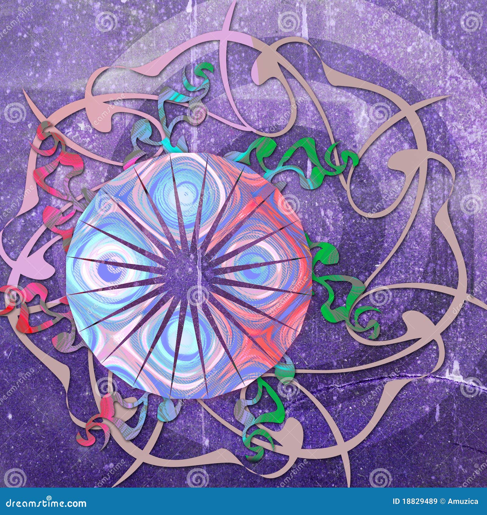 Funky Retro Style Floral Design Background Stock Illustration ...