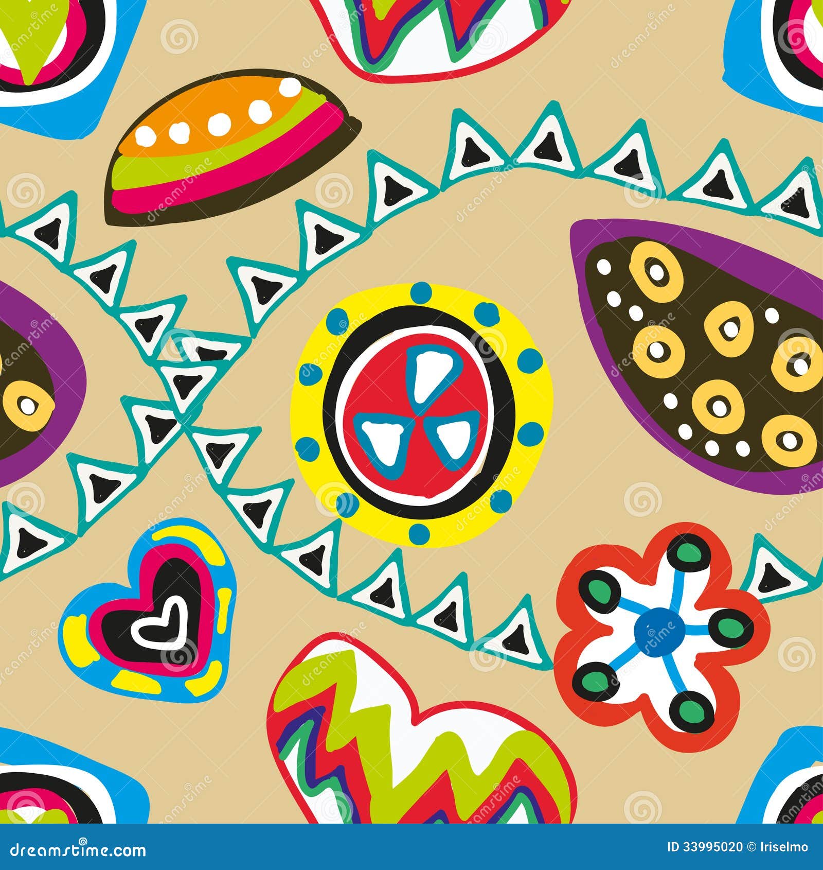 Funky seamless pattern stock vector. Illustration of modern - 33995020