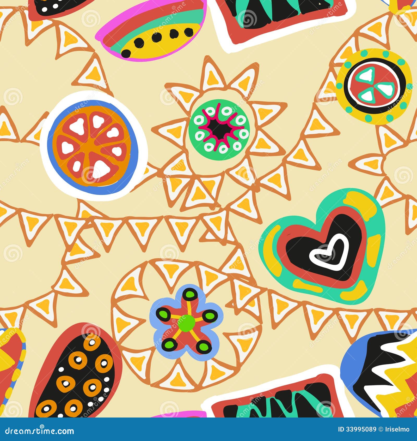 Funky seamless pattern stock vector. Illustration of ornate - 33995089