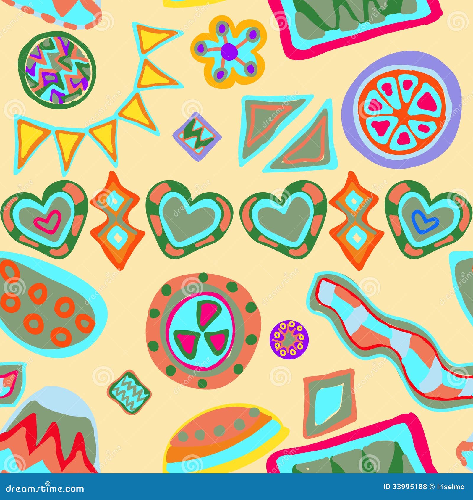 Funky seamless pattern stock vector. Illustration of backgrounds - 33995188