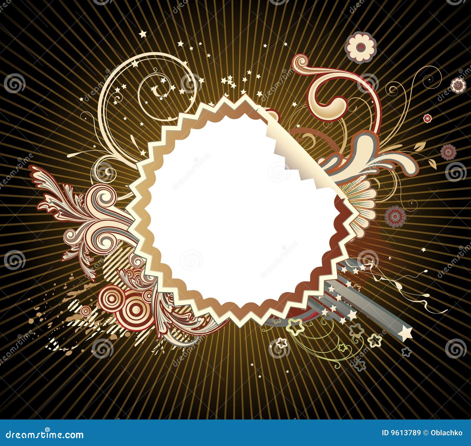 Funky styled design frame stock vector. Illustration of flower - 9613789