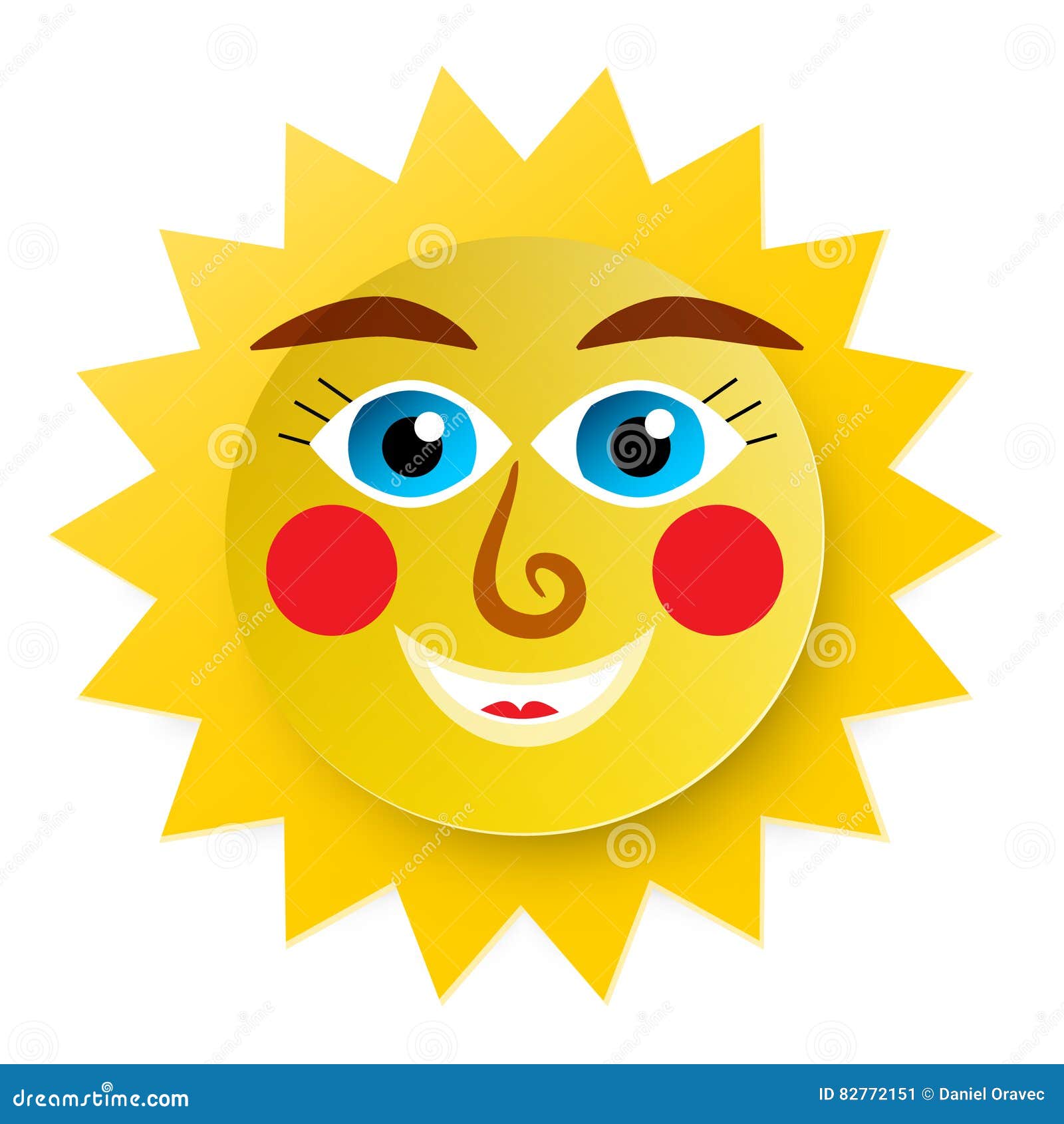 Funky Sun Cartoon. stock vector. Illustration of heat - 82772151