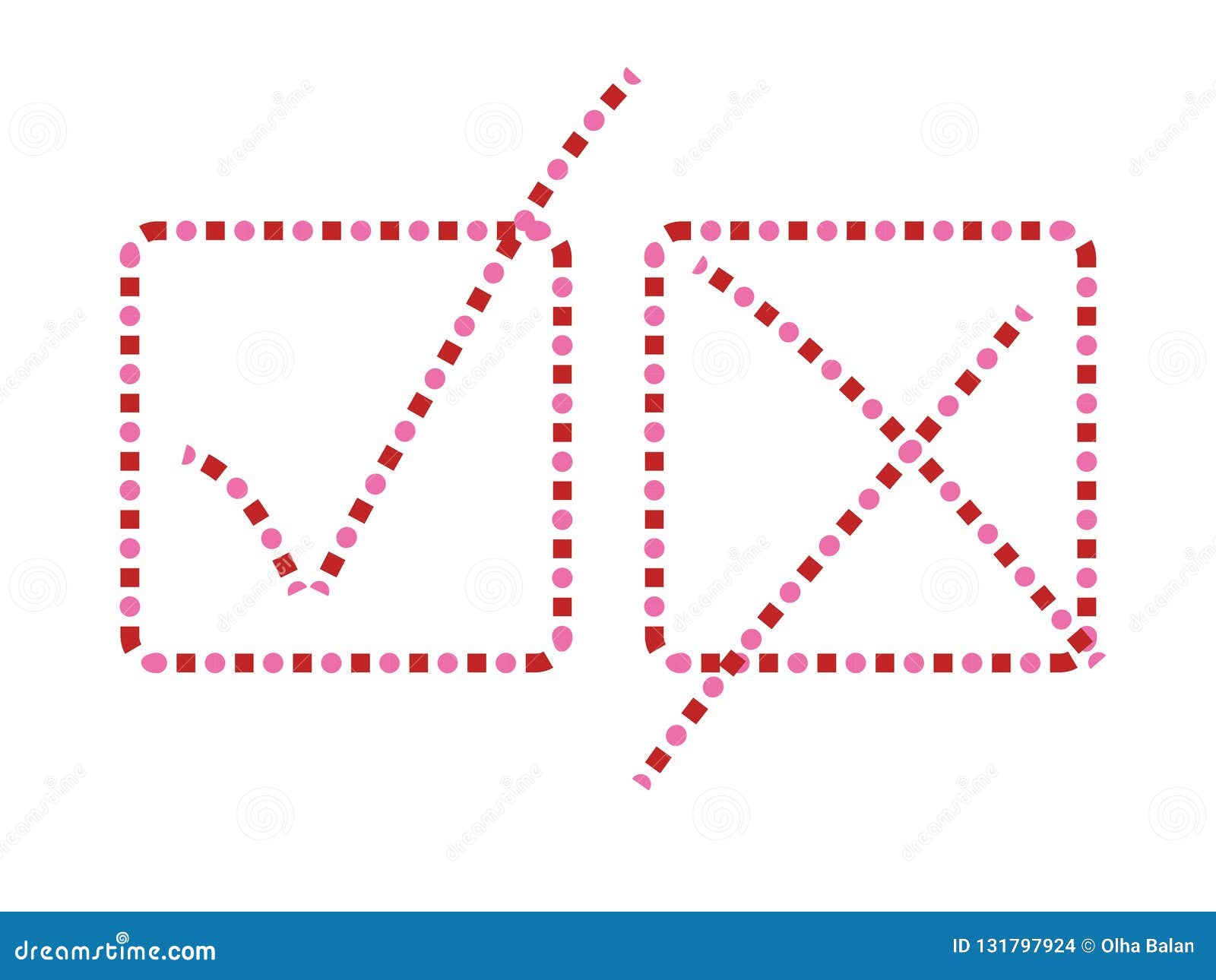 Funky check marks stock vector. Illustration of label - 131797924