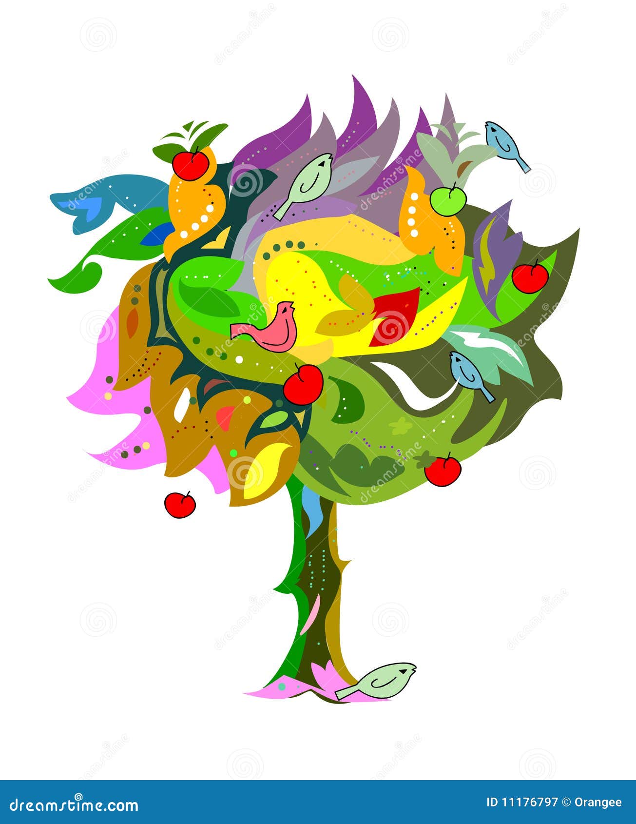 Funky tree stock vector. Illustration of colors, creative - 11176797