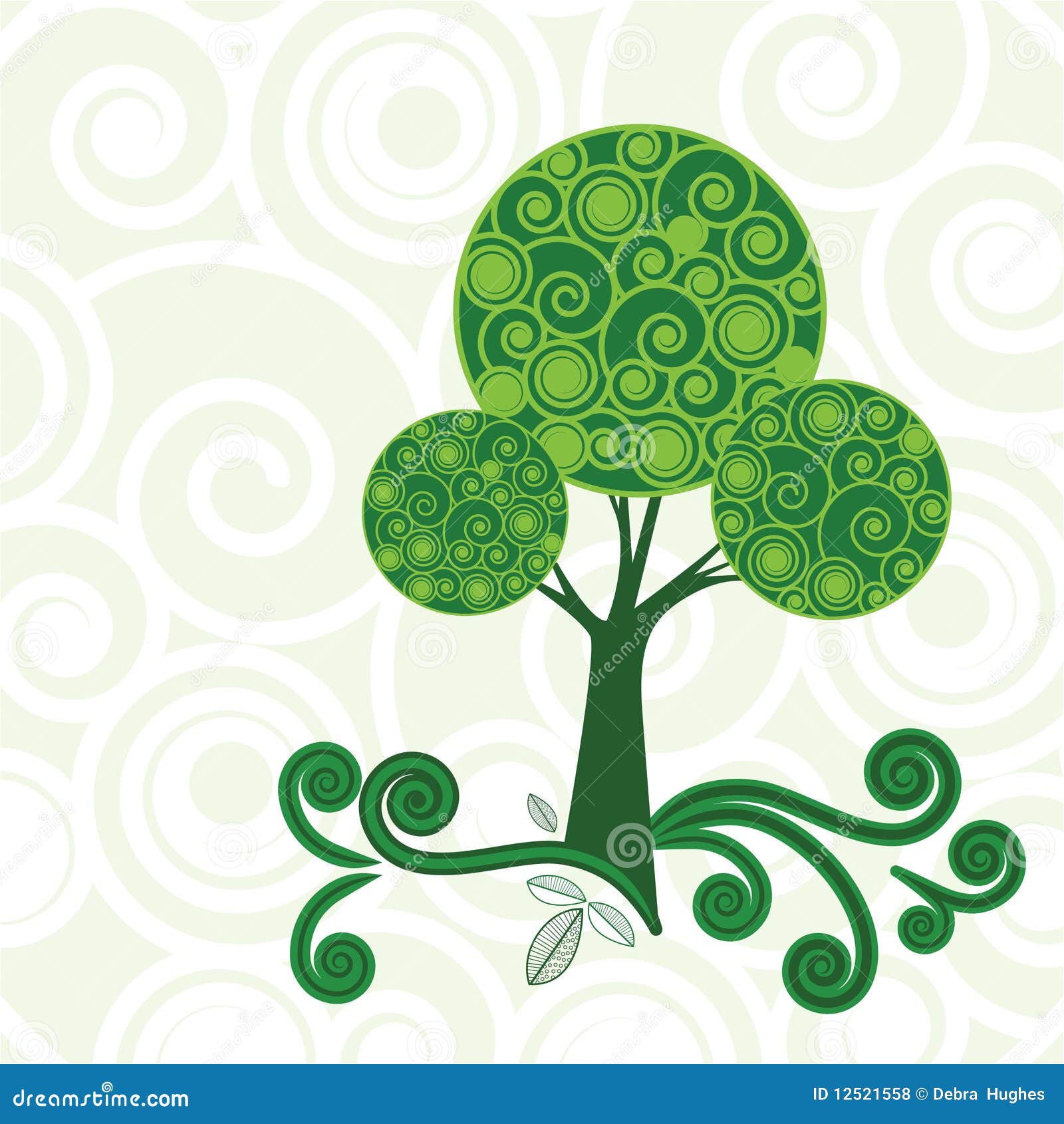 Funky tree stock vector. Illustration of green, funky - 12521558