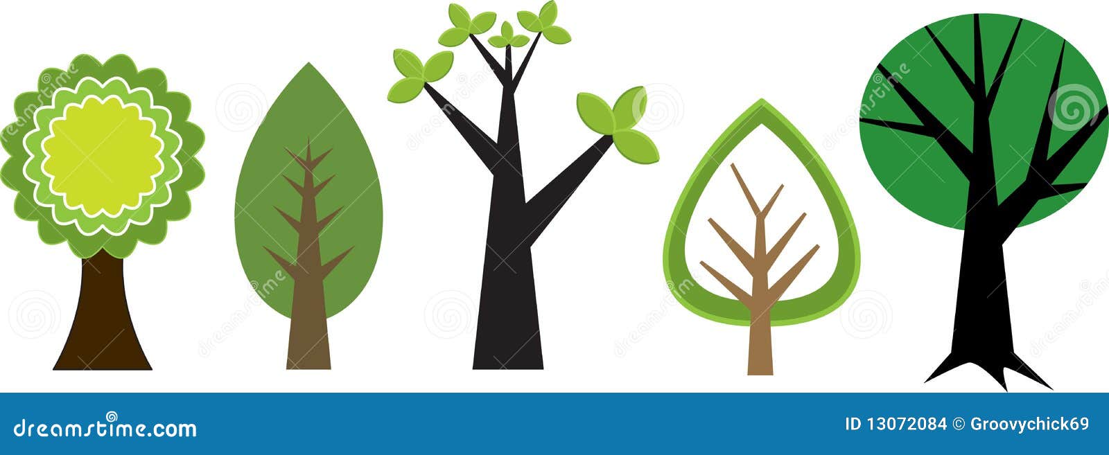 Funky Trees stock illustration. Illustration of bloom - 13072084