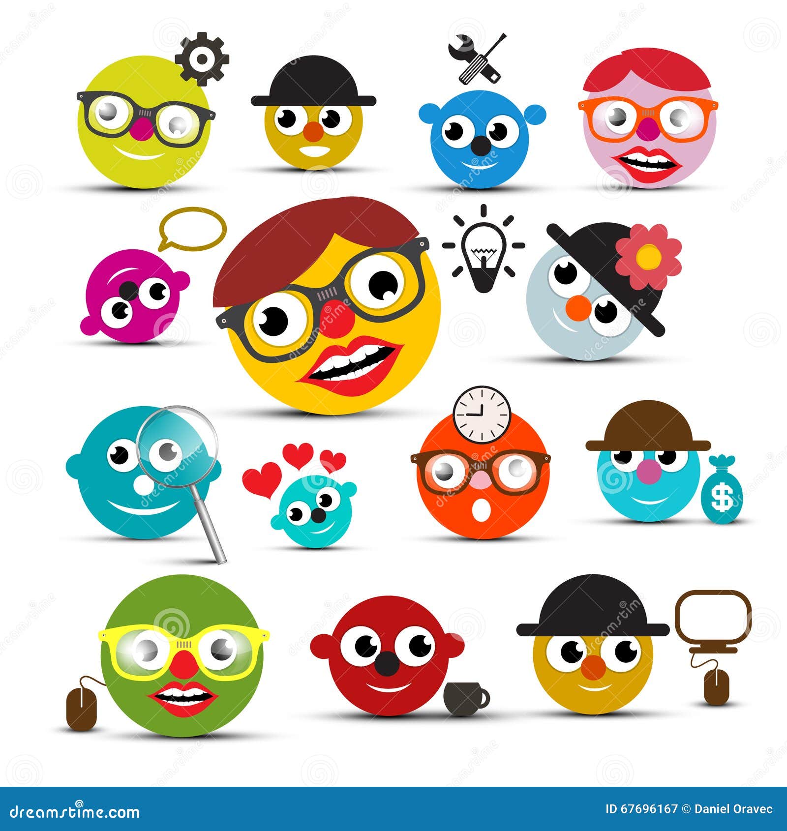 Funky Vector People Icons stock vector. Illustration of happy - 67696167