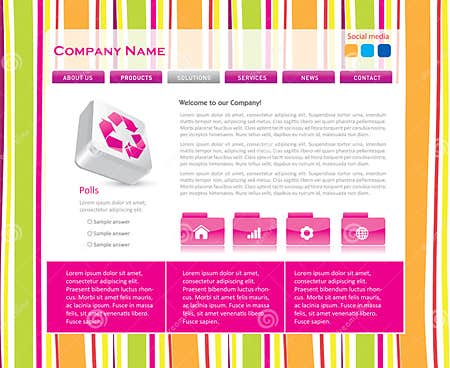 Funky website template stock vector. Illustration of editable - 23887224