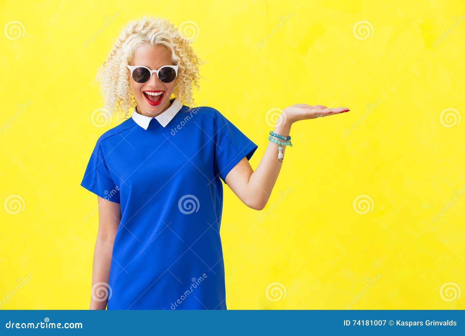 Funky Woman with Extended Hand Stock Image - Image of model, beautiful ...