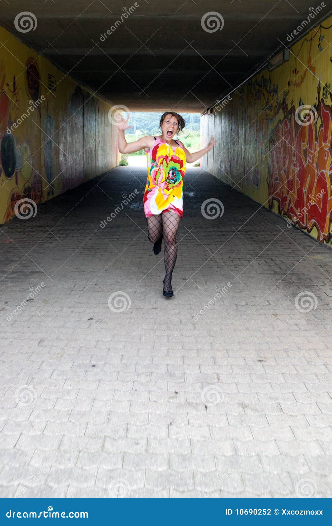 Funky woman is running stock photo. Image of happy, color - 10690252