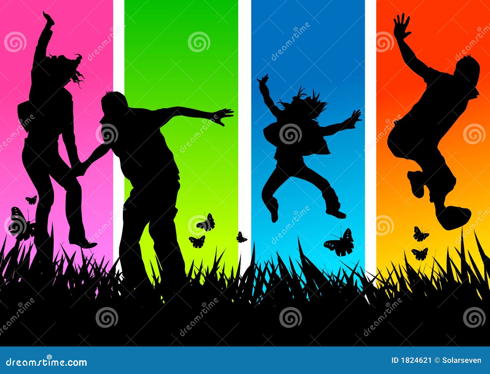 Funky Young People stock illustration. Illustration of friends - 1824621