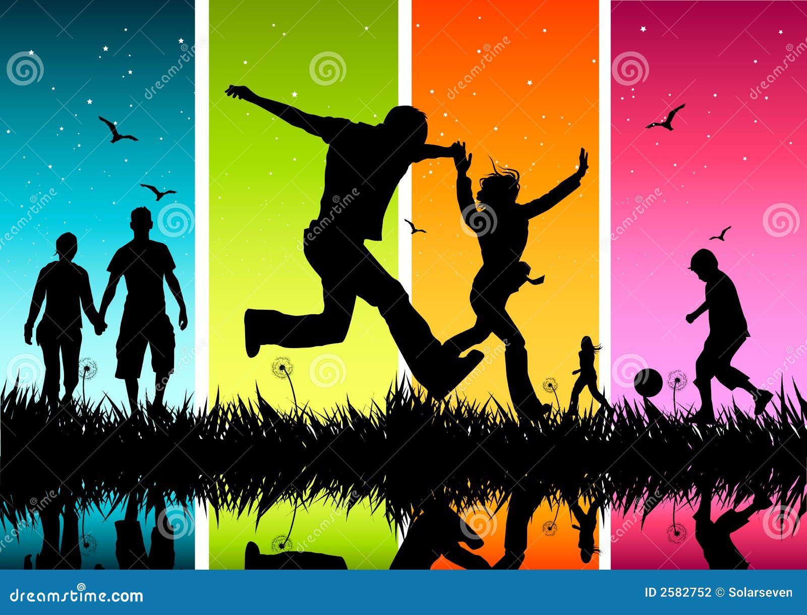 Funky Young People stock vector. Illustration of play - 2582752