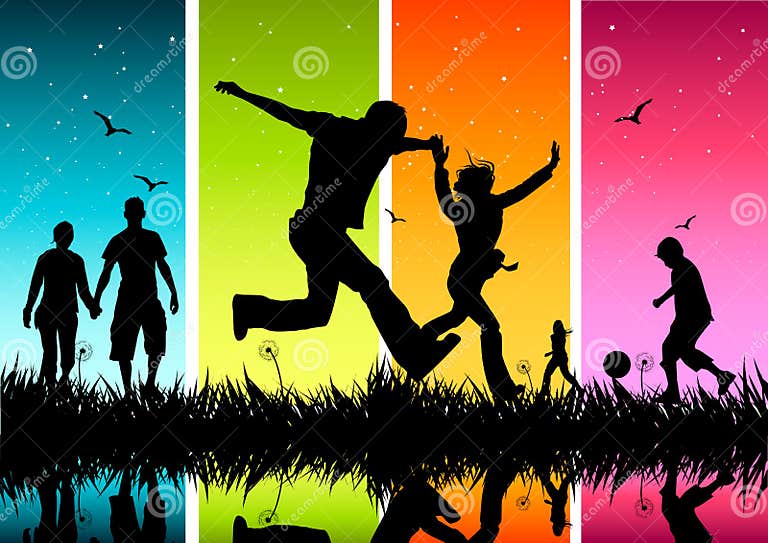 Funky Young People stock vector. Illustration of play - 2582752