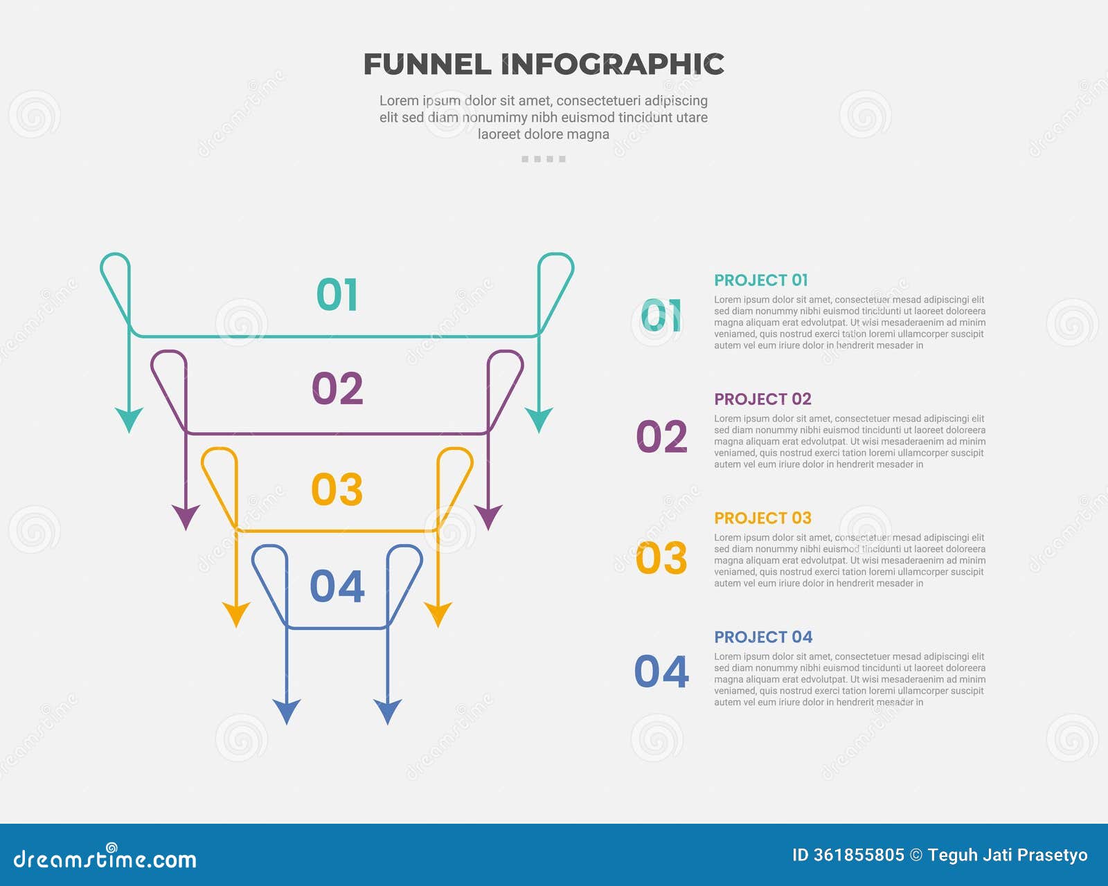 Funnel Base Shape Infographic Outline Style With 3 Point Template With ...