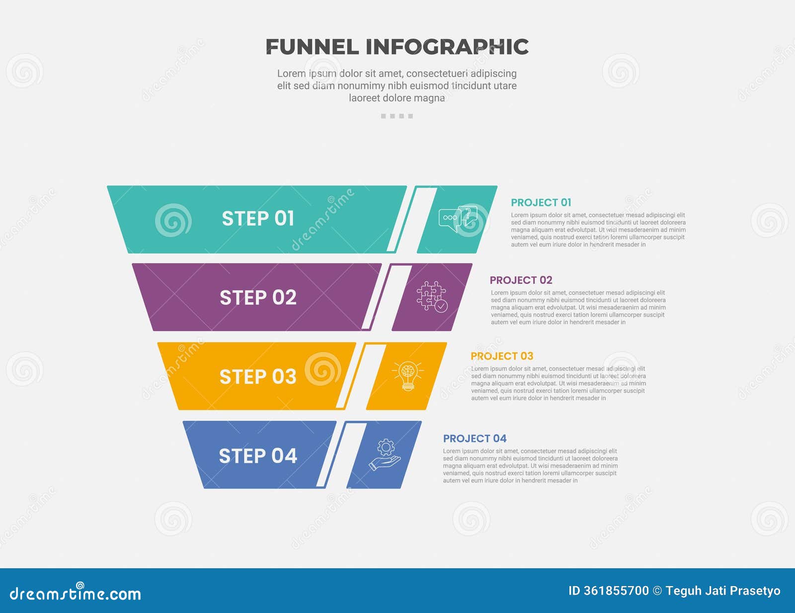 Funnel Base Shape Infographic Outline Style With 3 Point Template With ...