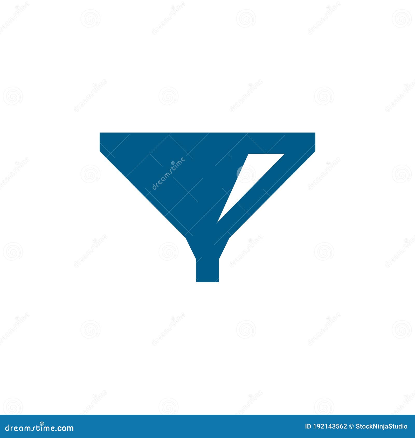Funnel Blue Icon on White Background. Blue Flat Style Vector ...