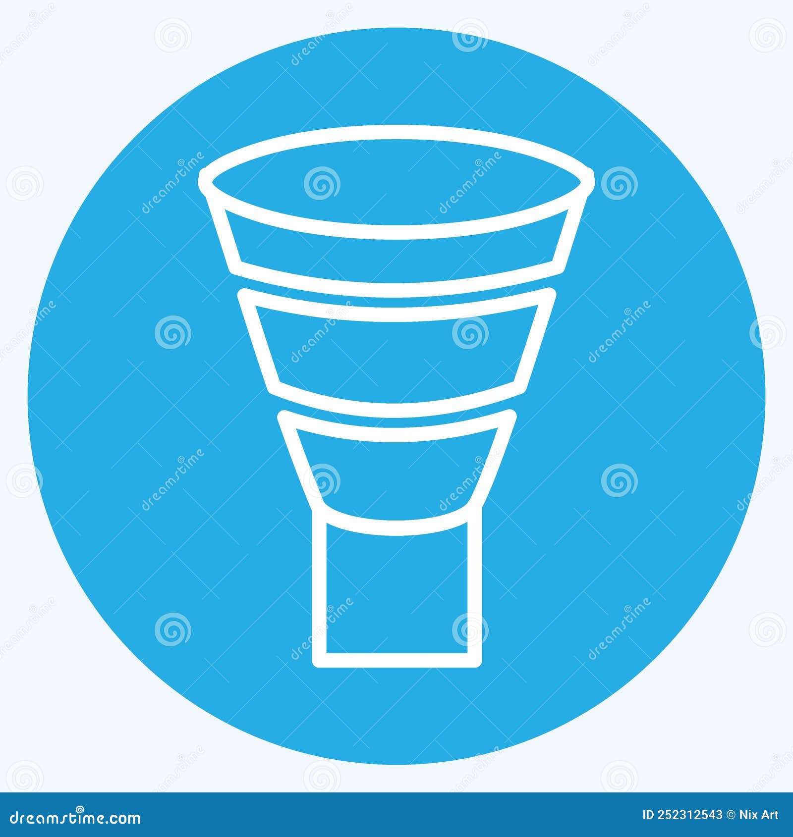 Funnel Chart Icon in Trendy Blue Eyes Style Isolated on Soft Blue ...