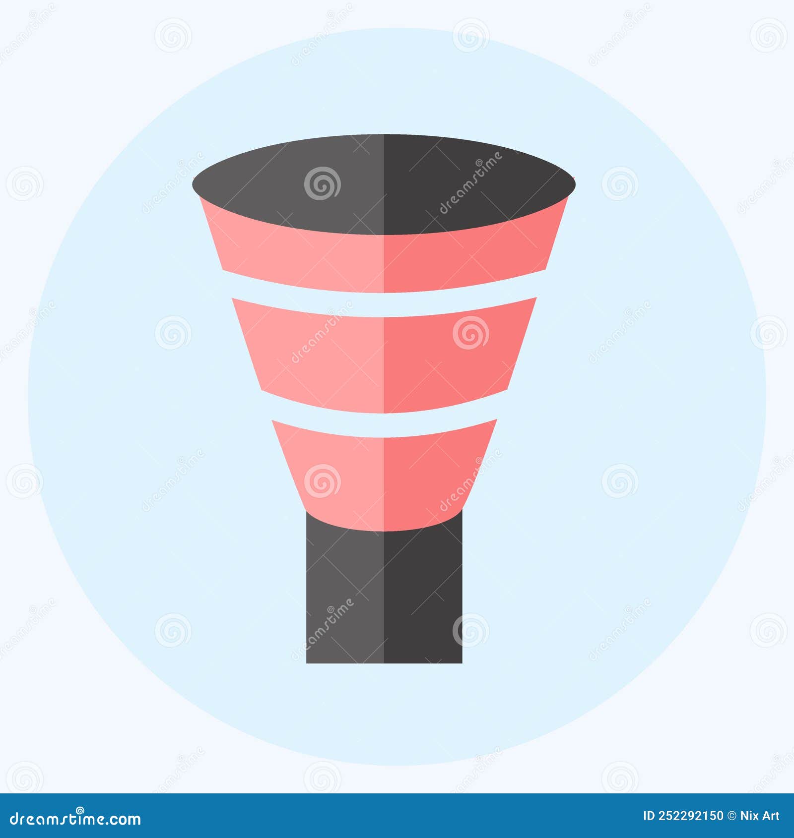 Funnel Chart Icon in Trendy Flat Style Isolated on Soft Blue Background ...